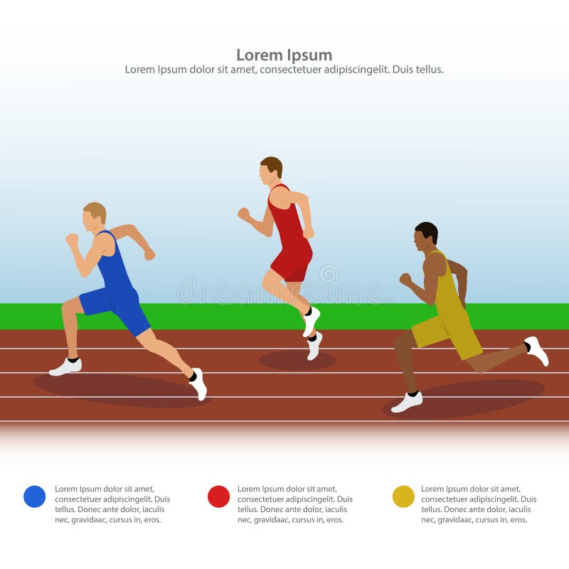 Illustration of Sprinters on the Running Track Stock Vector ...