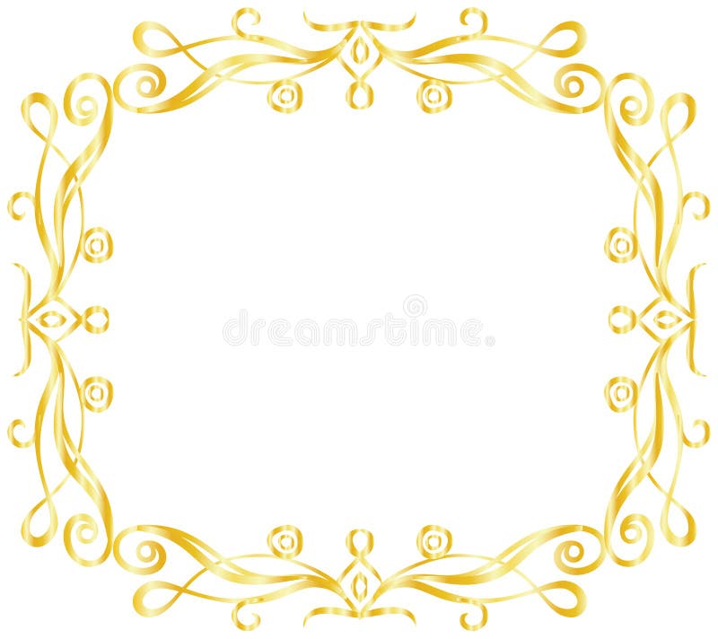 Gold Square Antique Pattern Frame Stock Vector - Illustration of modern ...
