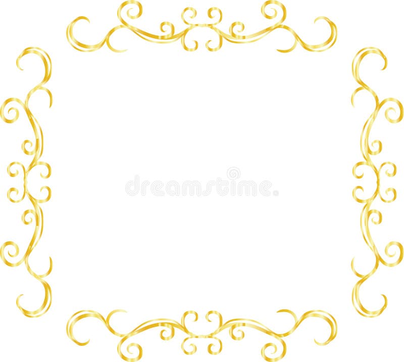 Gold Square Antique Pattern Frame Stock Vector - Illustration of text ...