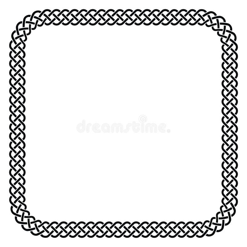 Square Celtic Knots Vector Medieval Frame in Black and White Stock ...