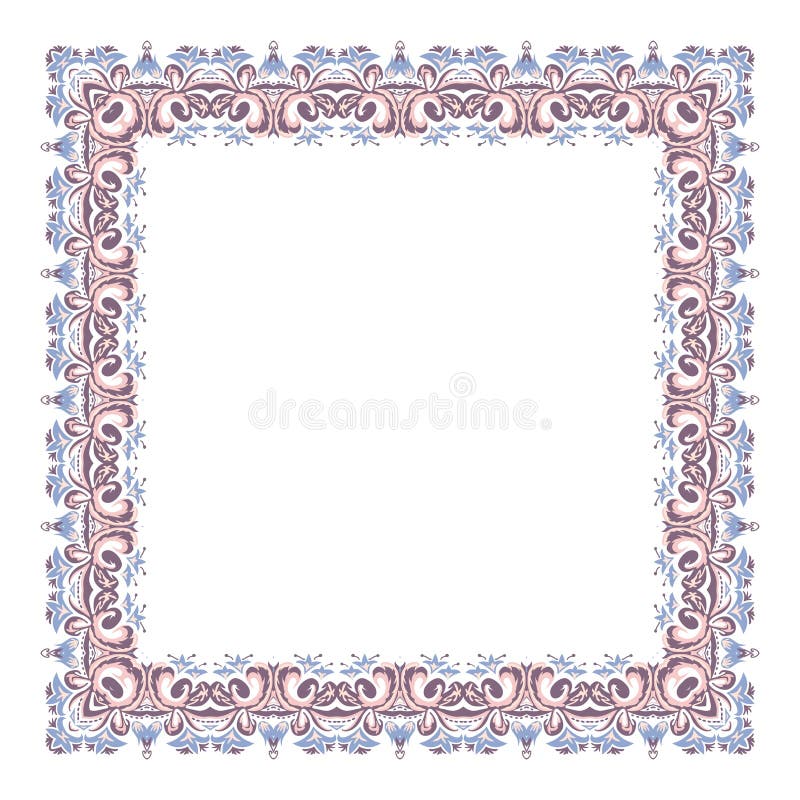 Illustration of Square Frame from Abstract Element on White Stock ...