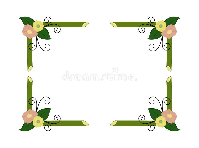 Square Green Bamboo Border by Pitripiter Stock Vector - Illustration of ...