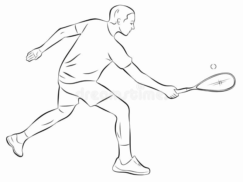 Illustration of a Squash Player , Vector Draw Stock Vector ...