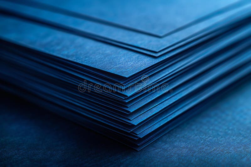 A Stack of Blue Paper Cards with the Pattern of an Angle, Arranged in ...