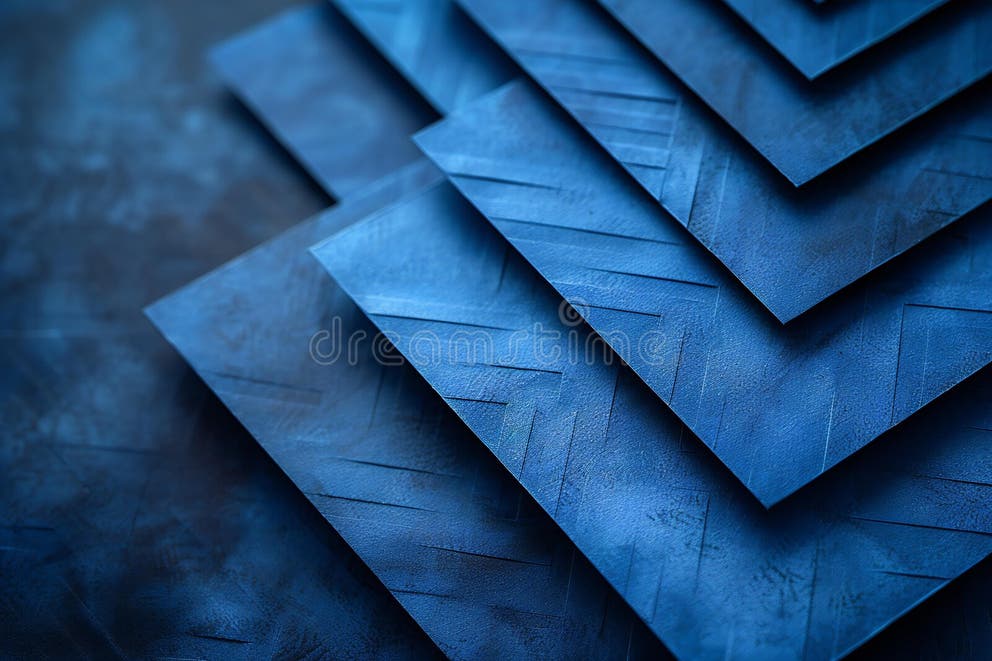 A Stack of Blue Paper Cards with Zigzag Edges, Arranged in the Shape of ...