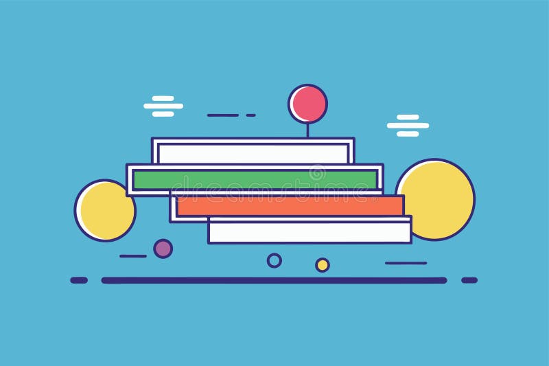 Illustration of a Stack of Books with a Ball Resting on Top, Sentence ...