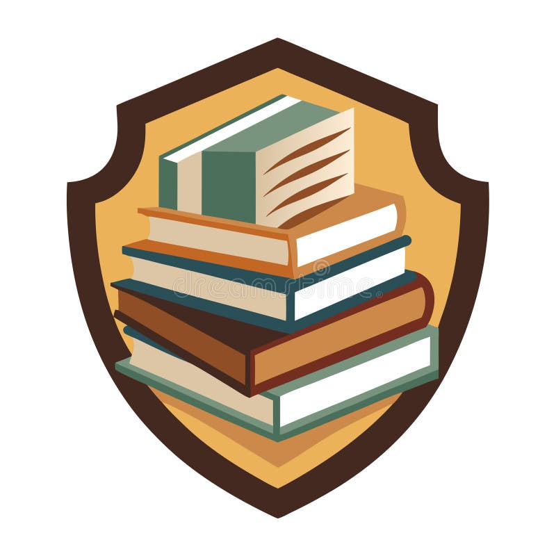 Stack of Books Emblem: Knowledge, Education, Learning, and Library Icon ...