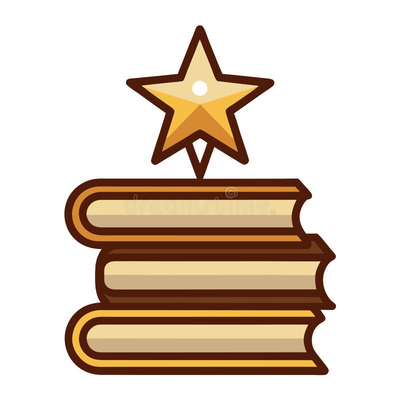 Stack of Books with a Star on Top: Education and Achievement Concept ...