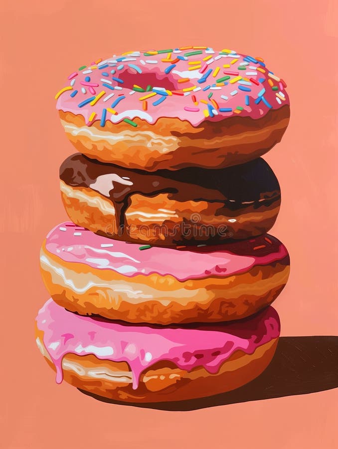 Stack of Donuts Vector Line Icon Stock Vector - Illustration of ...