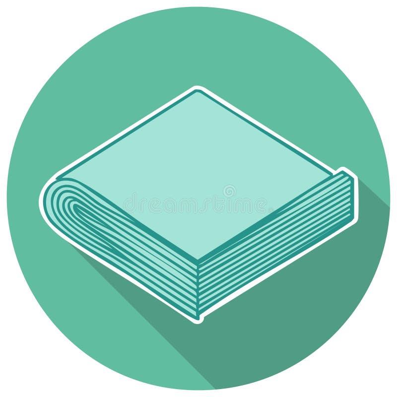 Illustration of a Stack of Paper or Pages Inside a Green Circle Stock ...