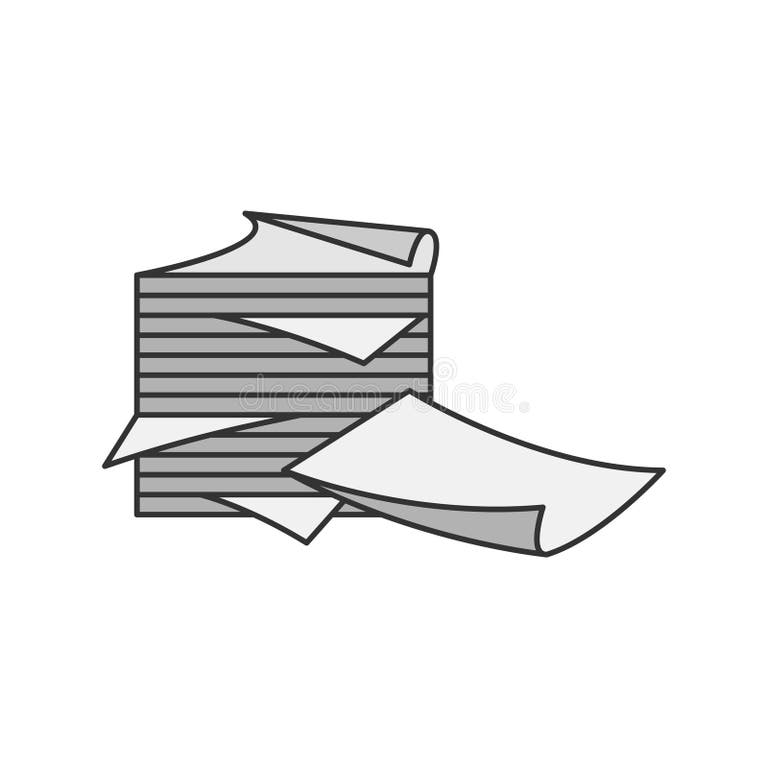 Illustration of a Stack of Papers Stock Illustration - Illustration of ...