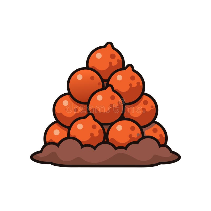 Illustration of Stacked Cannonballs in a Cartoon Style Stock Photo ...