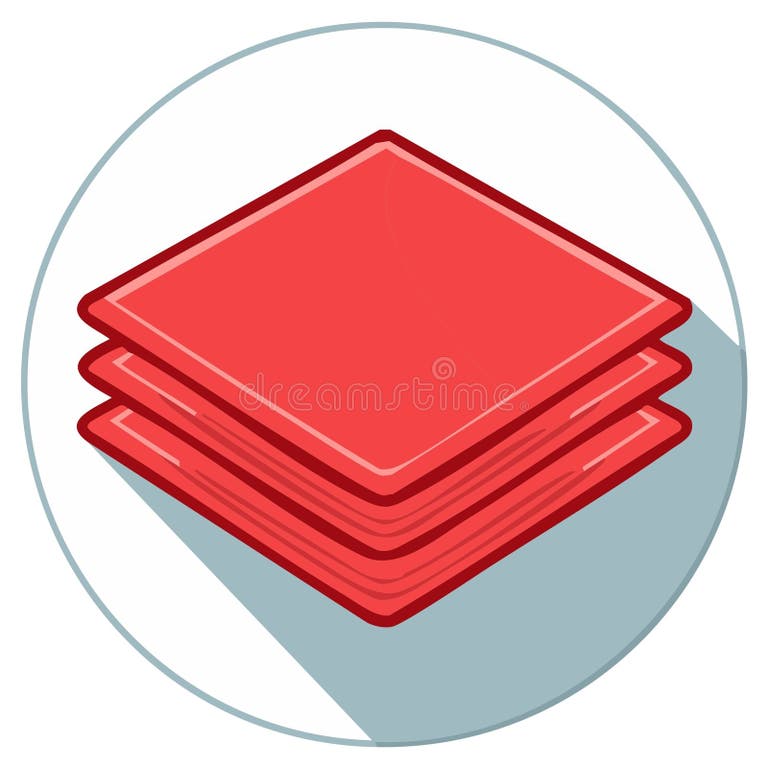 Illustration of Stacked Red Squares with Rounded Edges Creating an ...