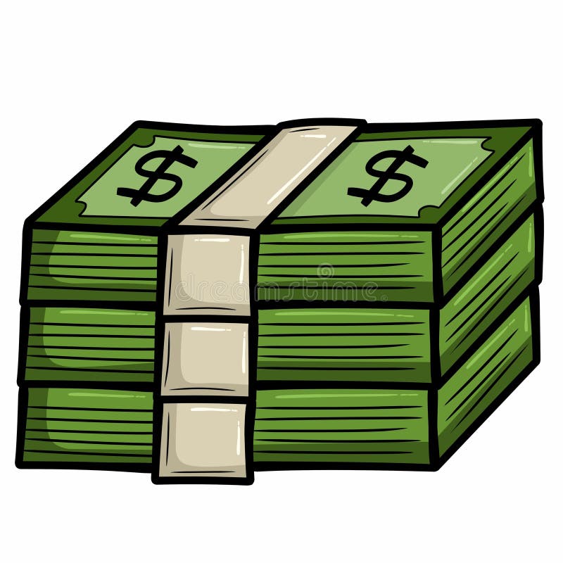 Illustration of Stacks of Money Isolated Stock Vector - Illustration of ...
