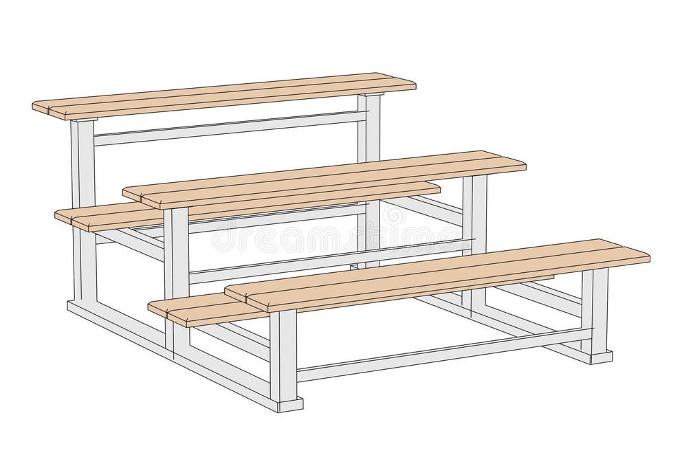 Illustration of Stadium Bench Stock Illustration - Illustration of ...