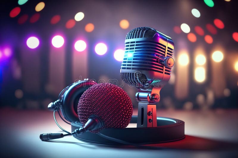 Illustration of the Stage Microphone Stock Illustration - Illustration ...