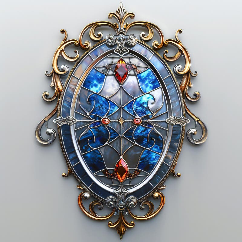 Stained Glass Mirror , Isolated on White Background , High Resolution ...