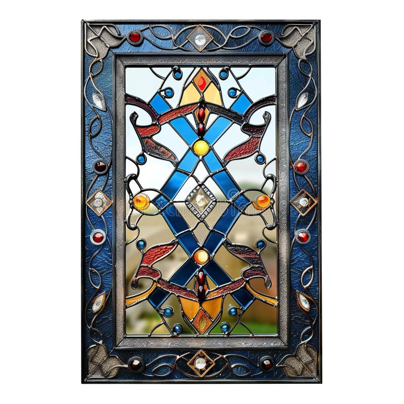 Stained Glass Window Isolated on White Background, Generated Photo ...