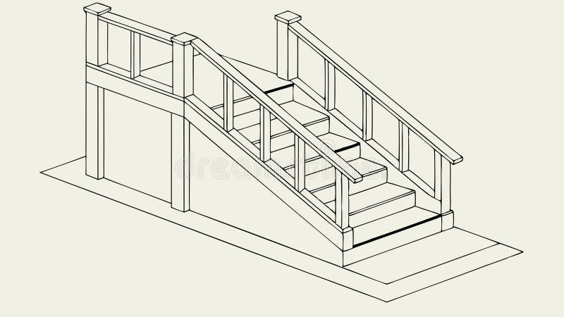 Illustration of a Staircase with Railing, Levels and Progress, Vector ...