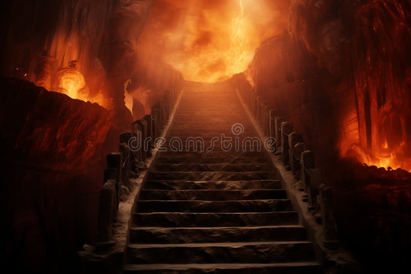 Illustration of Stairs To Hell. Generative AI Stock Illustration ...