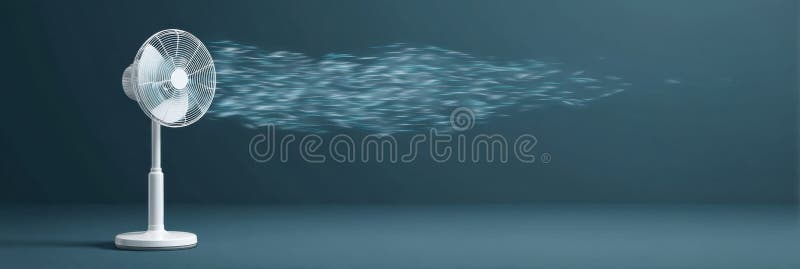 Illustration of Standing Electric Fan with Wind Effect Designed for ...