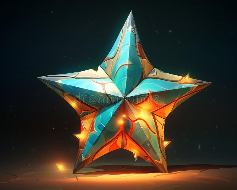 An Illustration of a Star with Flames on it Stock Illustration ...