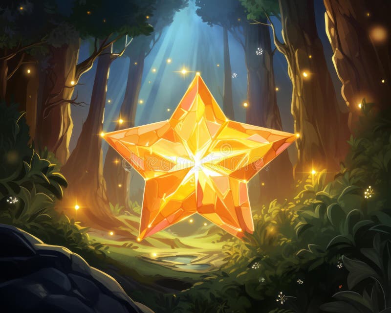 An Illustration of a Star in a Forest Stock Illustration - Illustration ...