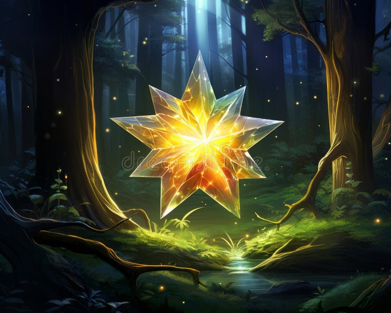 An Illustration of a Star in a Forest Stock Illustration - Illustration ...
