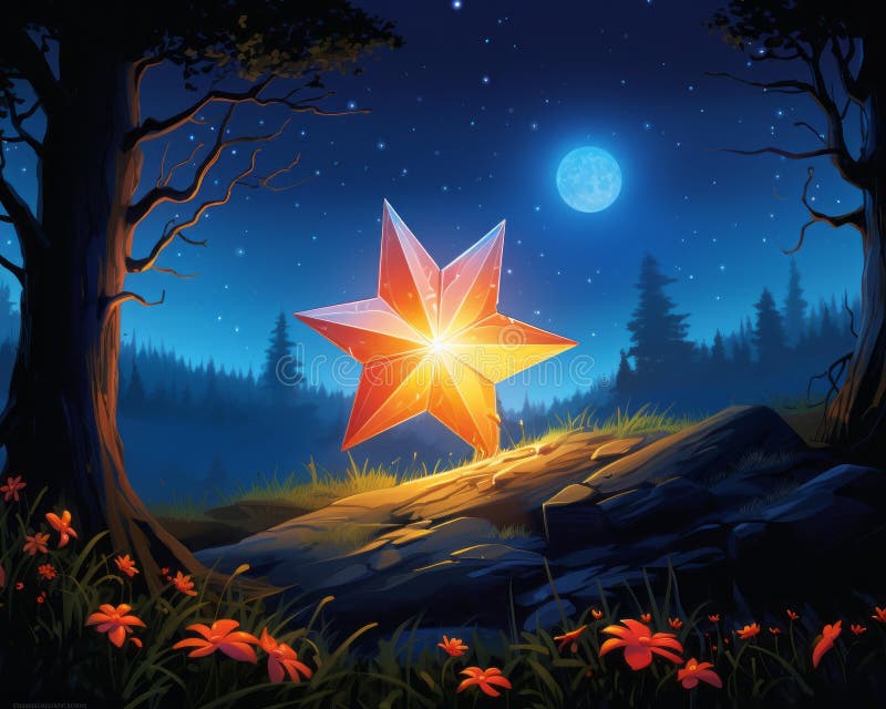 An Illustration of a Star in the Night Sky Stock Illustration ...