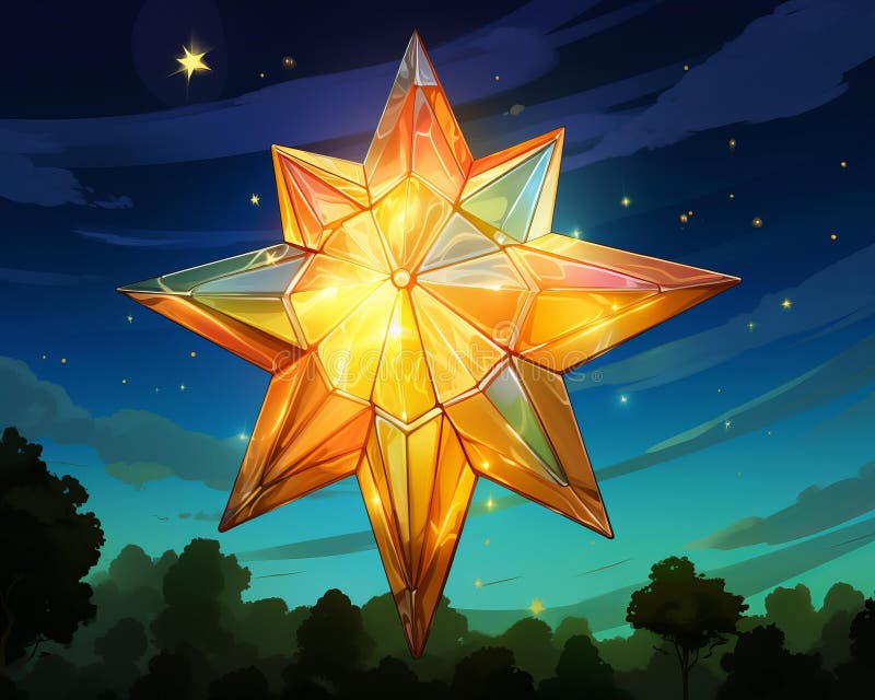 An Illustration of a Star in the Night Sky Stock Illustration ...