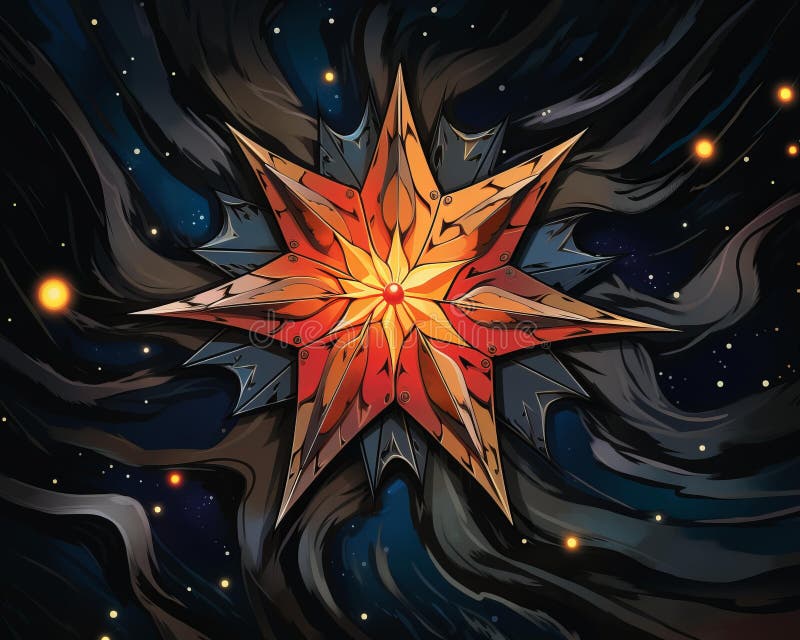 An Illustration of a Star in the Night Sky Stock Illustration ...
