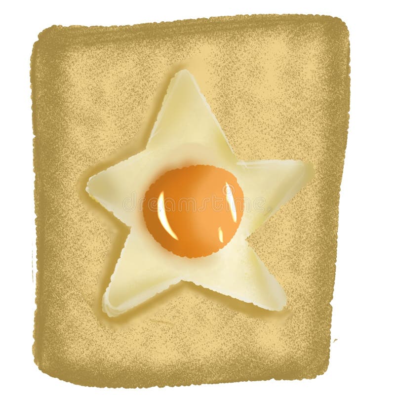 Illustration of Star-shaped Toast and Egg Stock Illustration ...