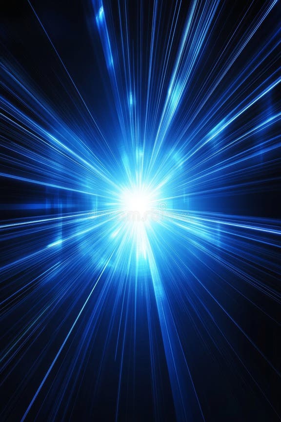 Illustration with a Starburst Explosion on a Blue Abstract Background ...