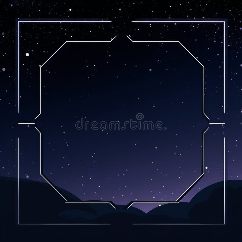 An Illustration of a Starry Night Sky with a Square Frame Stock ...