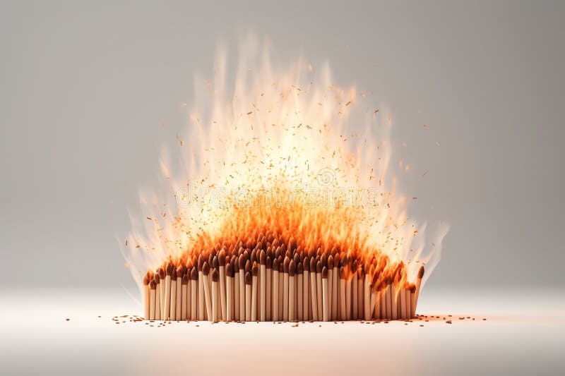 Illustration of Start of Fire from Matches Fire from Playing with ...