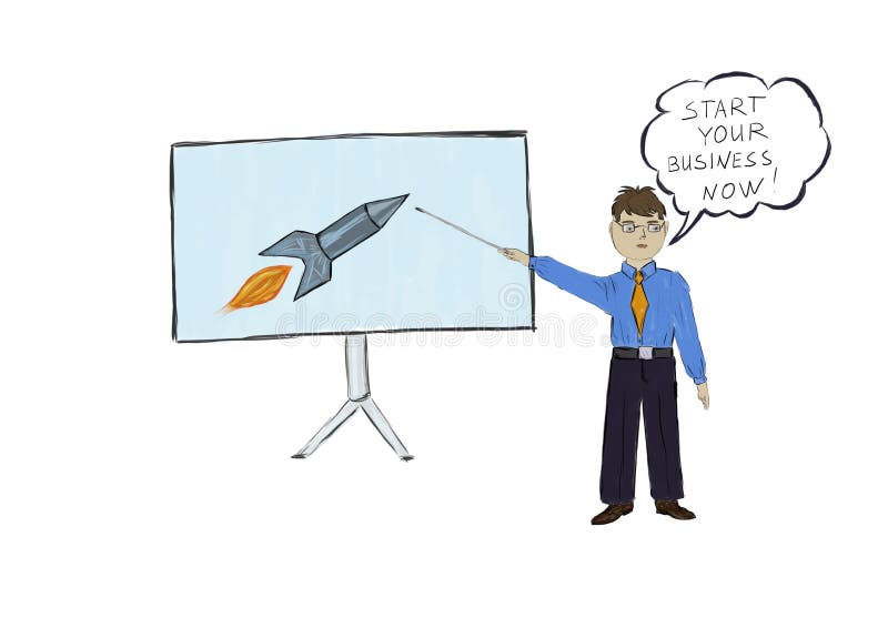 Illustration Start Your Busuness Now Stock Image - Illustration of work ...