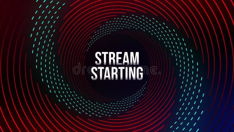Illustration of a Starting Stream Screen with Dwirling Circles on Blue ...