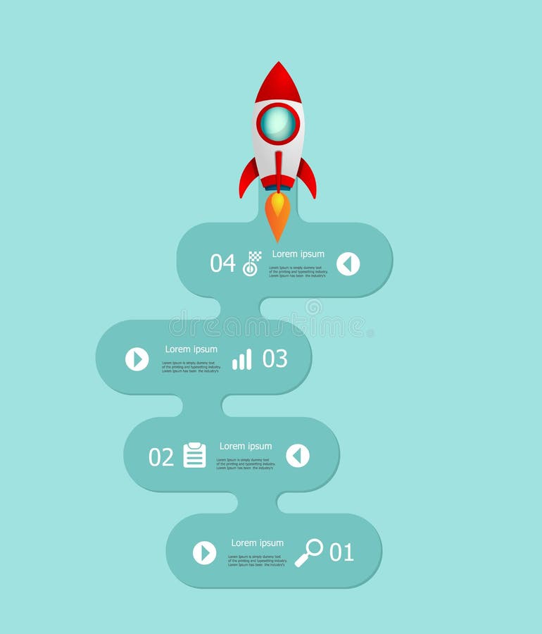 Startup Infographics. Business Launch Concept with Growth Graphic ...