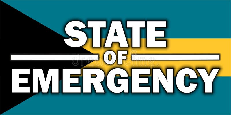 State of Emergency on Bahamas Flag Stock Illustration - Illustration of ...