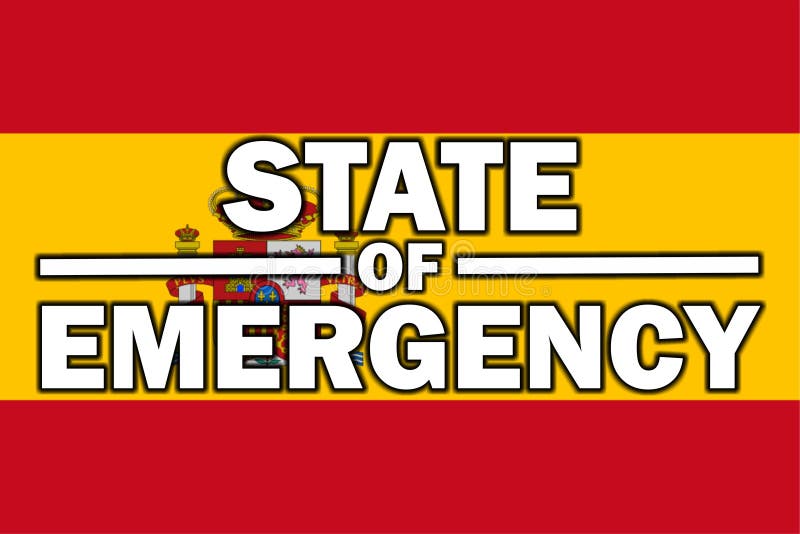 State of Emergency on Spain Flag Stock Illustration - Illustration of ...