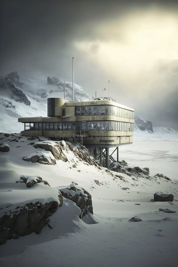 Illustration, Station in the Polar Arctic, Ai Generative Stock ...