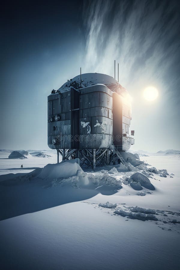 An Illustration, Station in the Polar Arctic, Ai Generative Stock ...