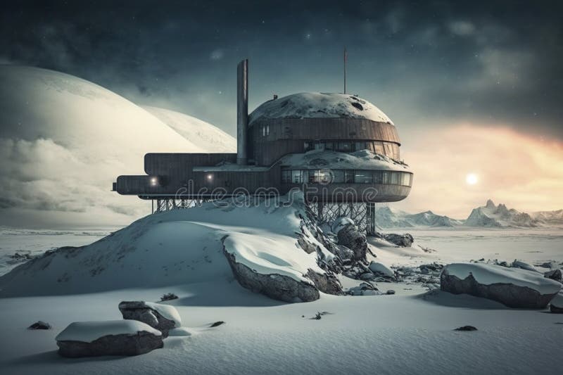An Illustration, Station in the Polar Arctic, Ai Generative Stock ...
