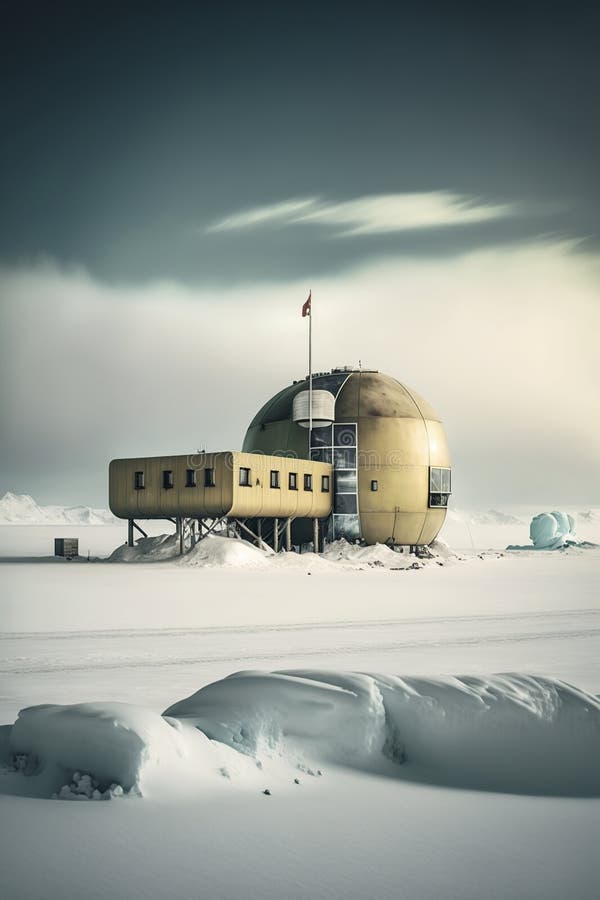 Illustration, Station in the Polar Arctic, Ai Generative Stock ...