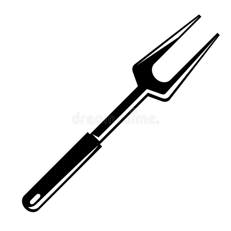 Illustration of Steel Cooking Fork. Stylized Kitchen and Restaurant ...