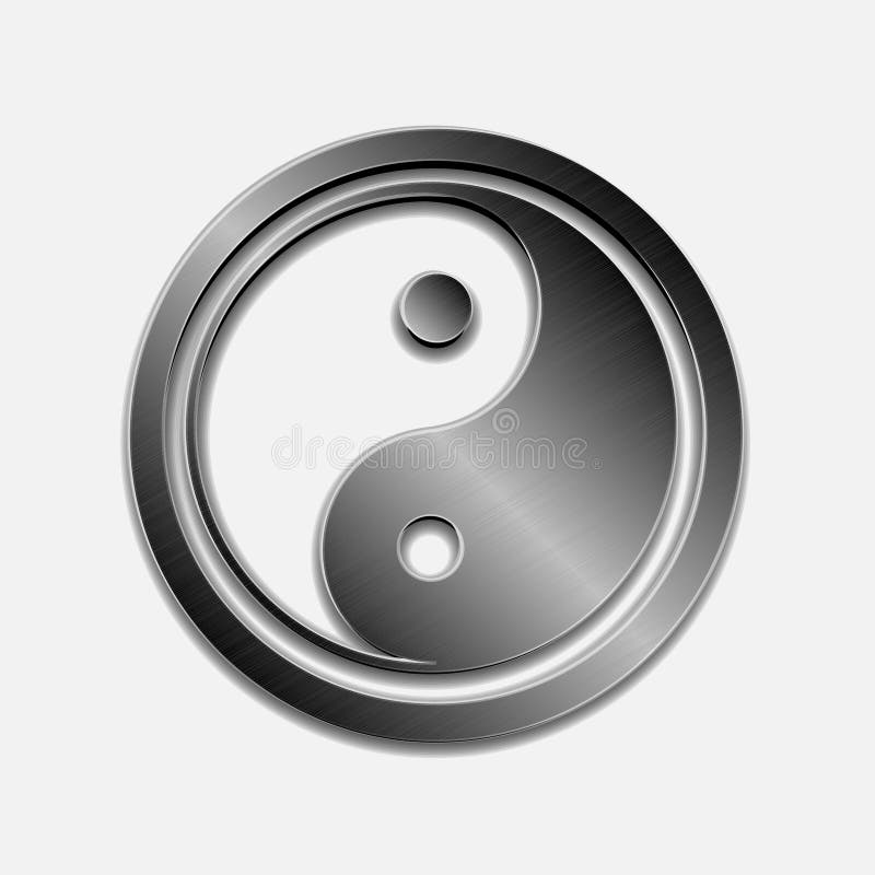 Illustration of Steel Metallic Jin Jang, White Background Stock Vector ...