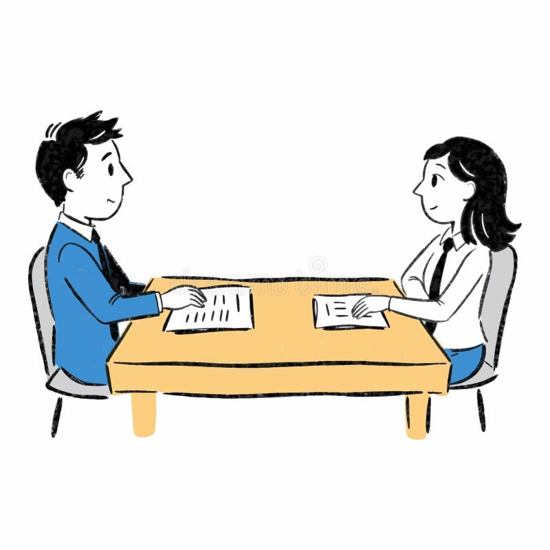 Illustration of Stick Figure Hand Drawn Persons Negotiating a Deal ...