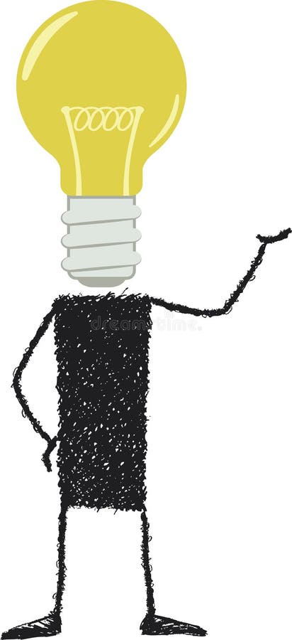 A Bright Idea, Stick Figure Stock Vector - Illustration of light, shiny ...