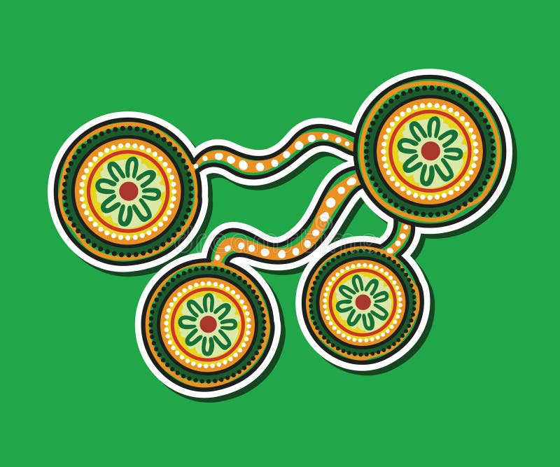 Illustration for Sticker Design with Aboriginal Art Patterns Stock ...