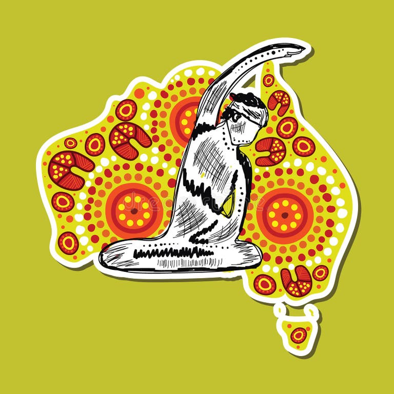 Illustration for a Sticker that Showcases Aboriginal Art Stock Vector ...